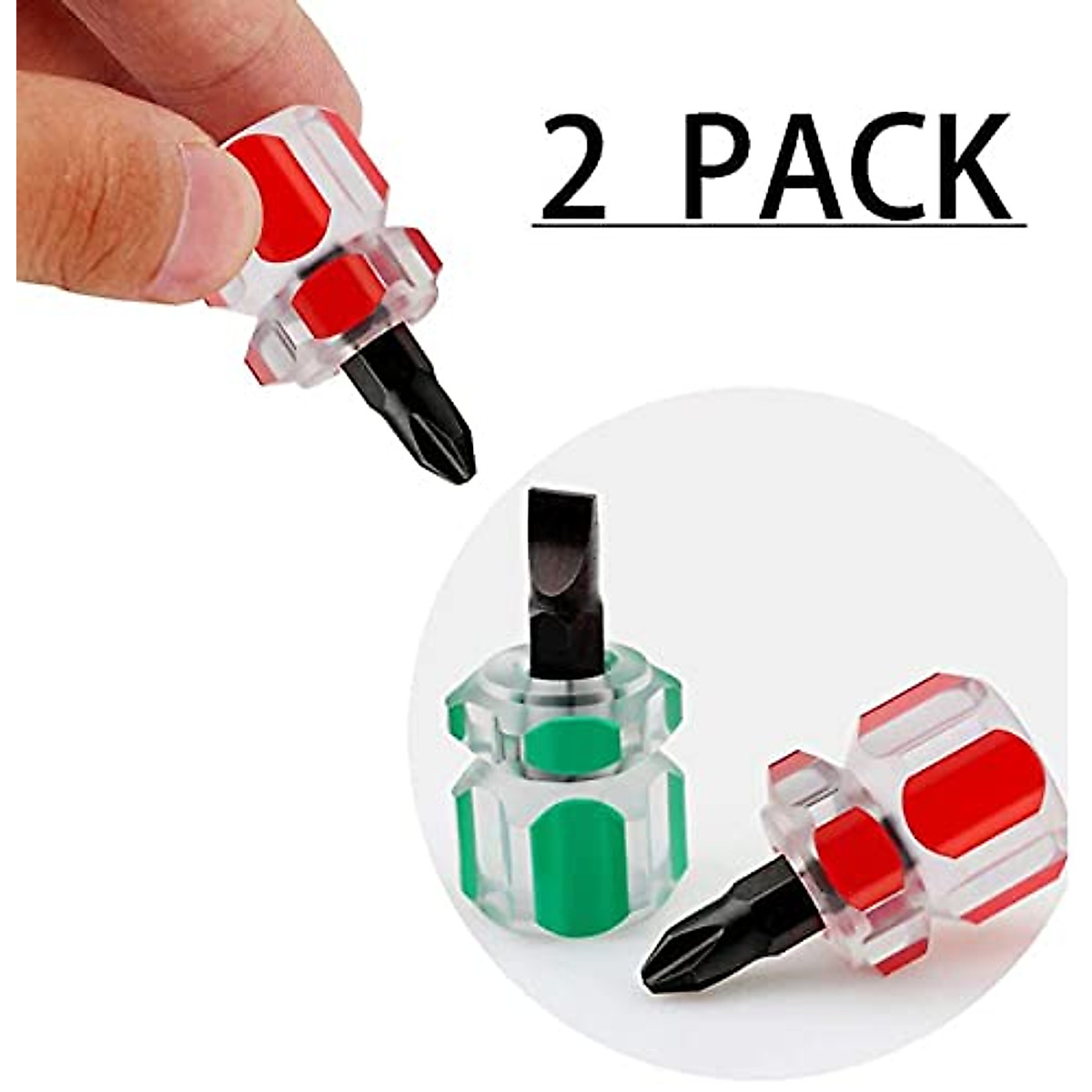 Deal Maniac Mini Ultra Short Stubby Screwdriver Set 2 Pieces 1 Phillips, 1 Flat Head, Sewing Machine Repair Performance Tool, Suitable for Tight Spaces & DIY Repairs A must have for every toolbox