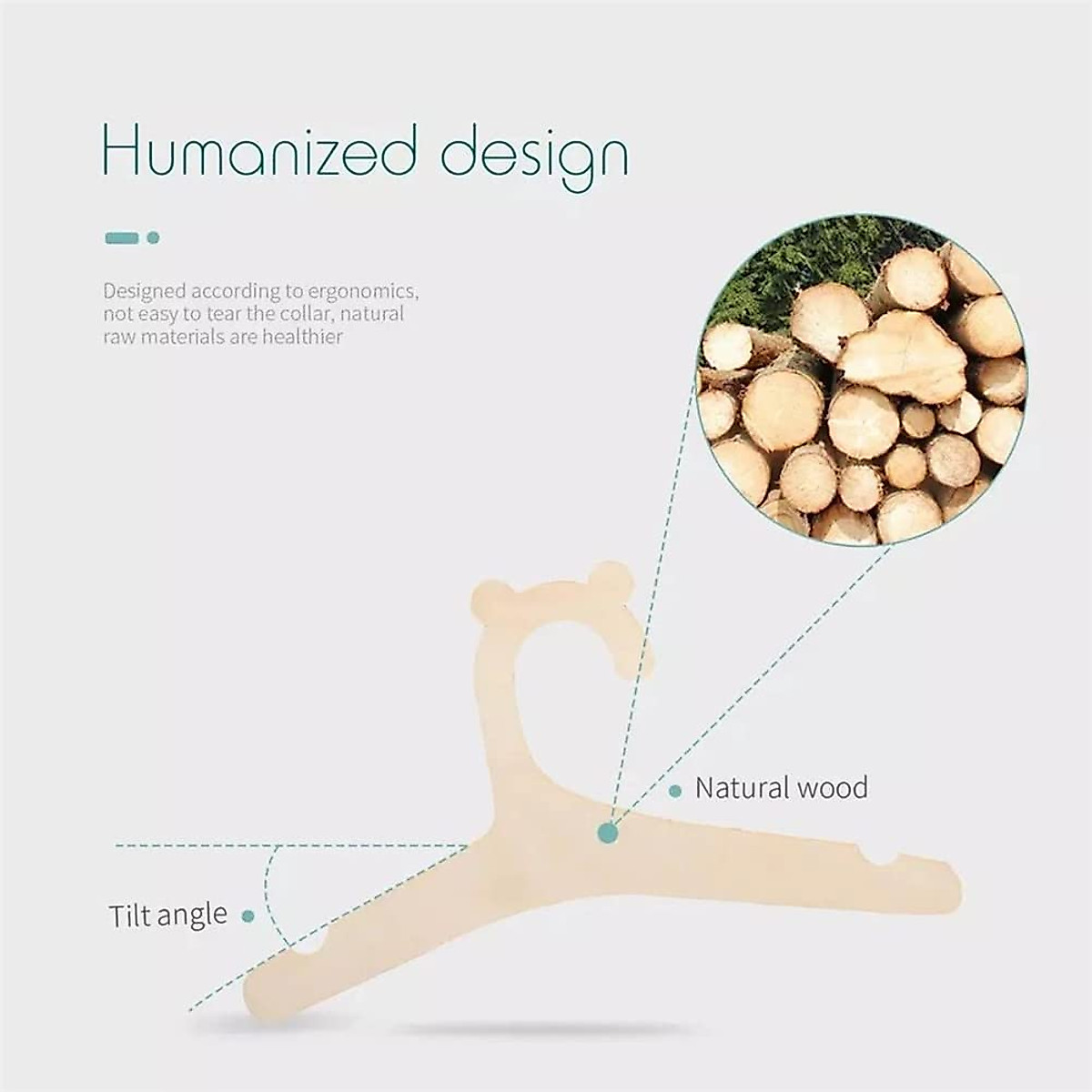 Baby Wooden Clothes Hanger Baby Creative Hanger Rack Home Girls Princess Room Nursery Decor Storage (20 PCS)