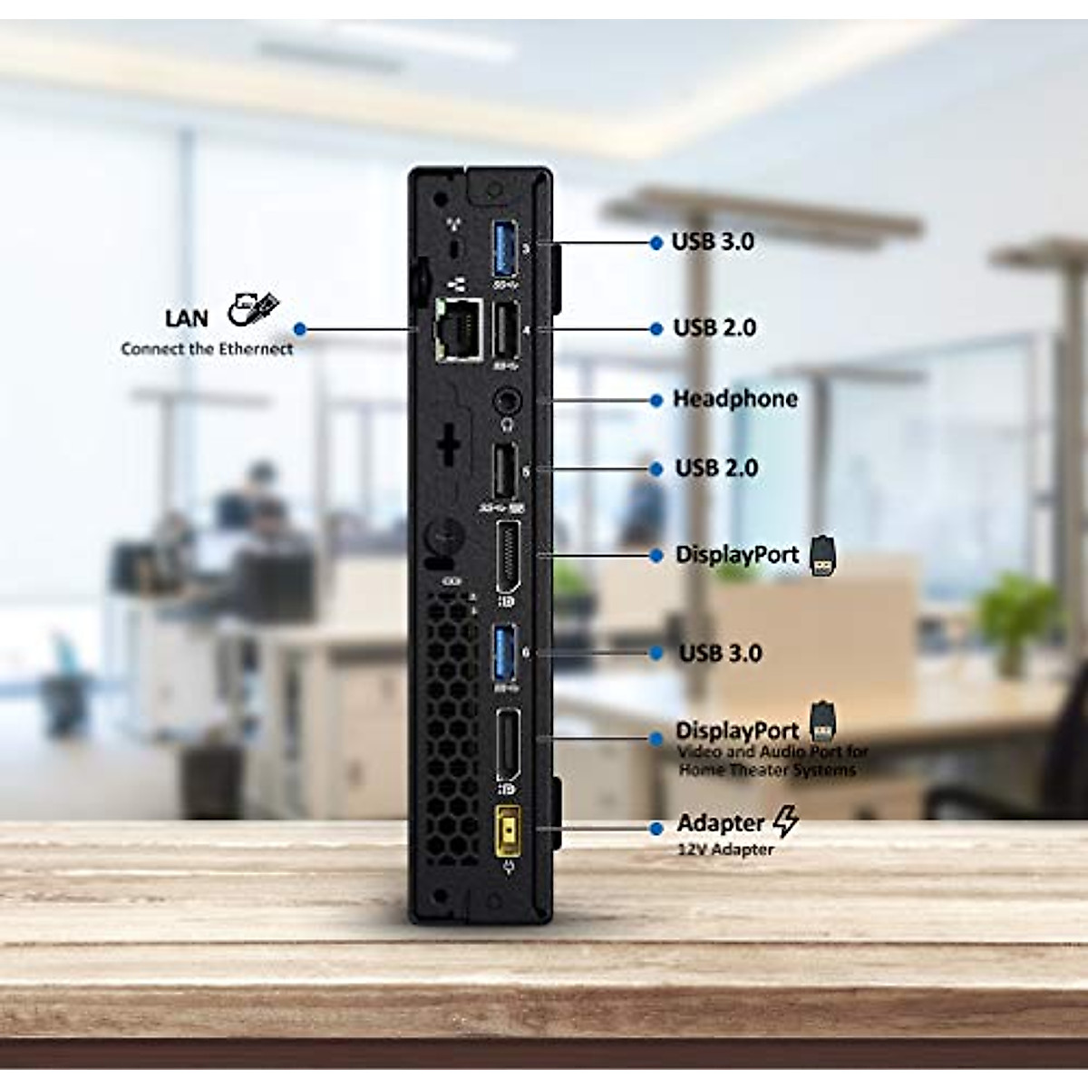 Lenovo M600 Tiny Dual Displays supported Computer (Intel Pentium up to 2.64GHz, 4G DDR RAM, 128GB SSD, WiFi, Bluetooth, HDMI, USB 3.0, Dual DisplayPort, Windows 10 pro) (Renewed)