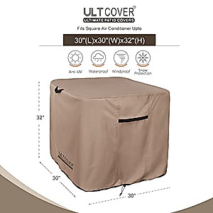 ULTCOVER Waterproof Square Air Conditioner Cover for Outside AC Units Size Upto 30 x 30 inch