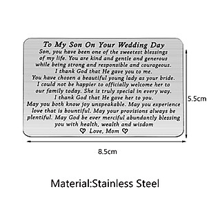 FOTAP Groom Wallet Cards To My Son on Your Wedding Day Wallet Card Wedding Gift Groom Gift From Parents (Son Wedding Wallet)
