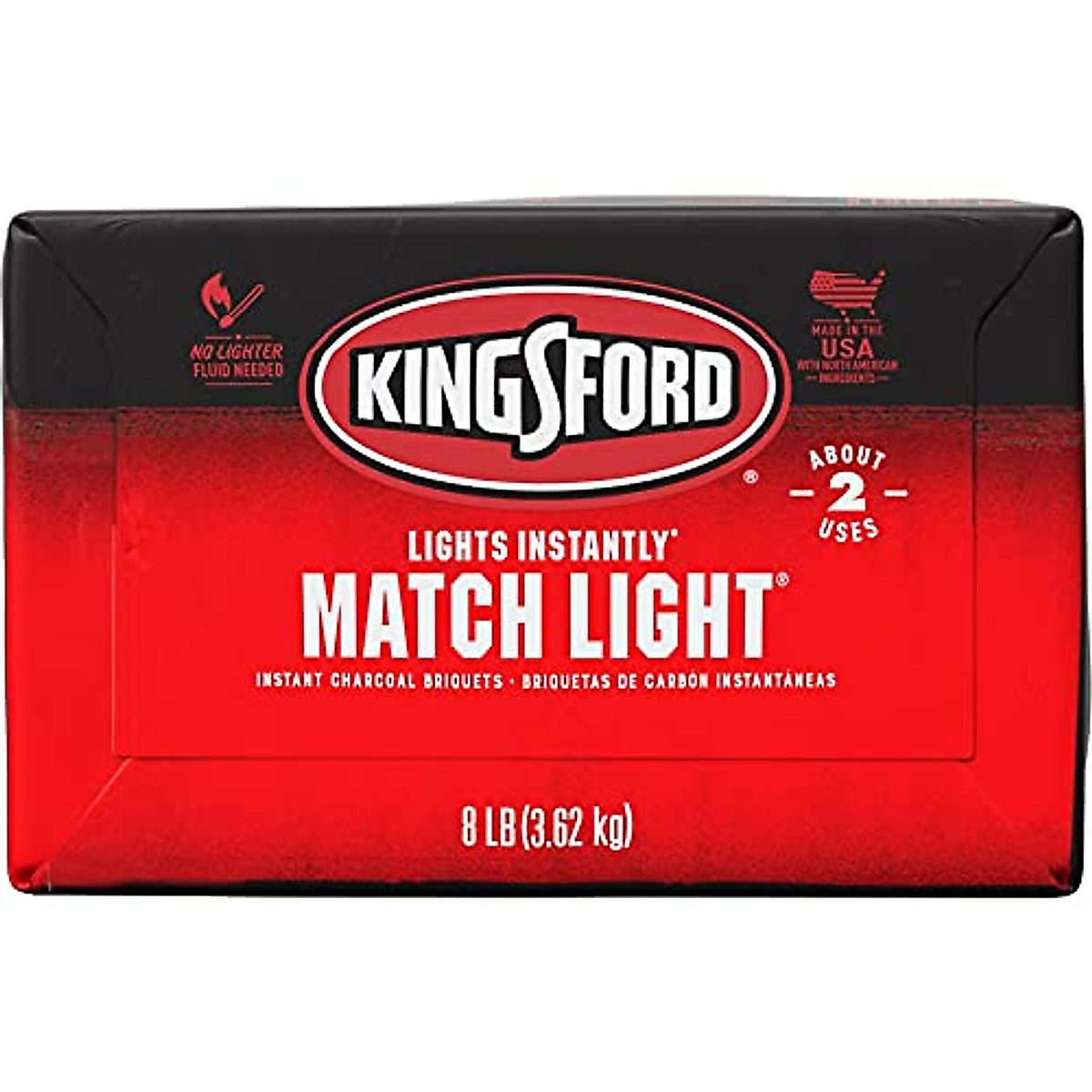 Kingsford 32111 Match Light Charcoal Briquettes, 8 lb, Black