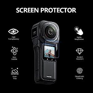 Tomat Camera Carrying Case+Tempered Glass Screen Protector for Insta360 ONE RS Camera