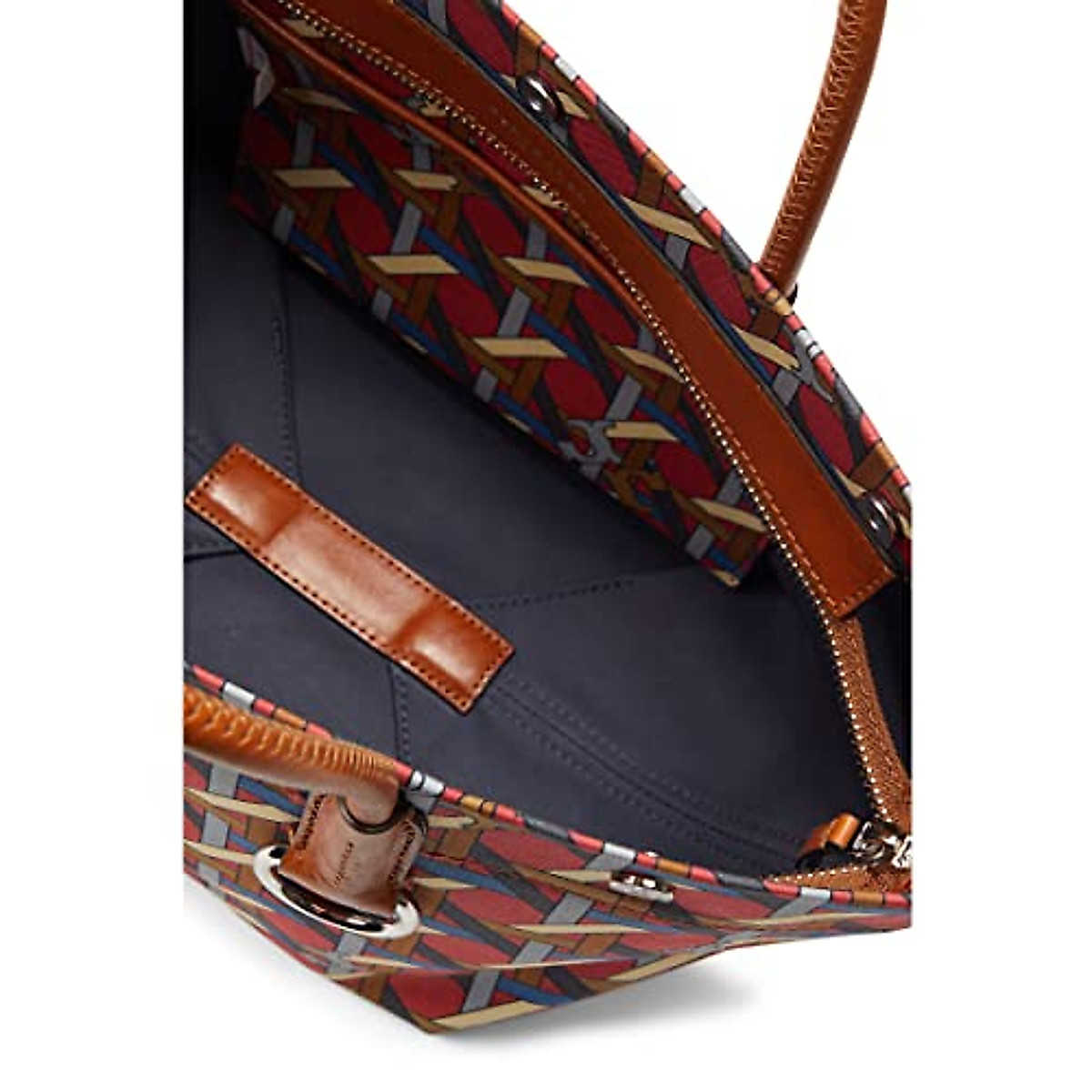 Tory Burch Canvas Basket Weave Small Tote Tory Red Basket Weave One Size