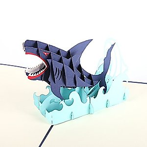 Liif Jumping Shark Greeting Pop Up Card For All Occassion, Pop Up Birthday Card, Happy Funny Birthday Card, Fathers Day Card, Shark Card, Retirement Card, Unique Gifts
