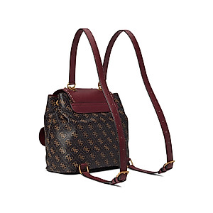 GUESS No Limit Flap Backpack Brown Logo/Merlot One Size