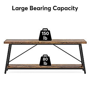 Tribesigns 70.9 Inches Extra Long Sofa Table Behind Couch, Industrial Entry Console Table for Hallway, Entryway & Living Room, Dark Brown