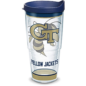 Tervis Made in USA Double Walled Georgia Tech Institute of Technology Yellow Jackets Insulated Tumbler Cup Keeps Drinks Cold & Hot, 24oz, Tradition