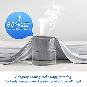 MIULEE Cooling Throw Blanket for Hot Sleepers Summer Blanket Absorbs Body Heat to Keep Cool on Night Japanese Q-Max>0.43 MICA Arc-Chill Cooling Fiber Lightweight Breathable Cold Blanket 50" x 60" Grey