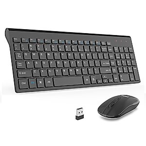 LeadsaiL Wireless Keyboard and Mouse Combo, Wireless USB Mouse and Computer Keyboard Set, Compact and Silent for Windows Laptop, Desktop, PC