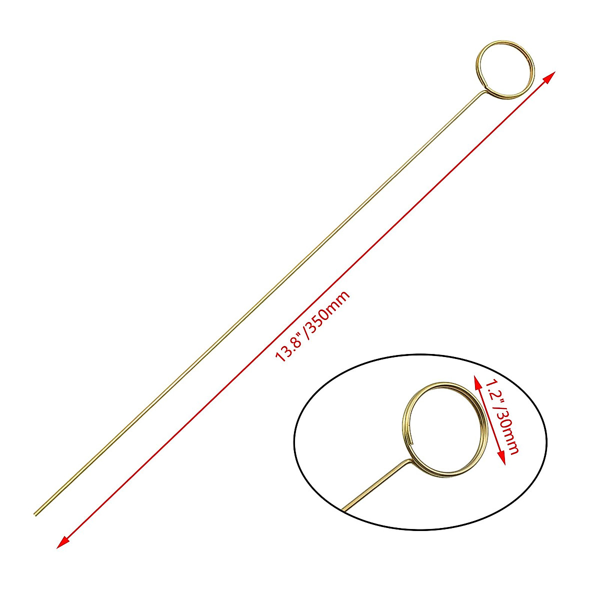 Pastlla 30 Pcs Metal Floral Place Card Holder Golden Note Photo Memo Gift Card Holder, 13.8 Inch Flower Picks Clip for DIY Floral Arrangement Wedding Party Festivals (Ring Loop)