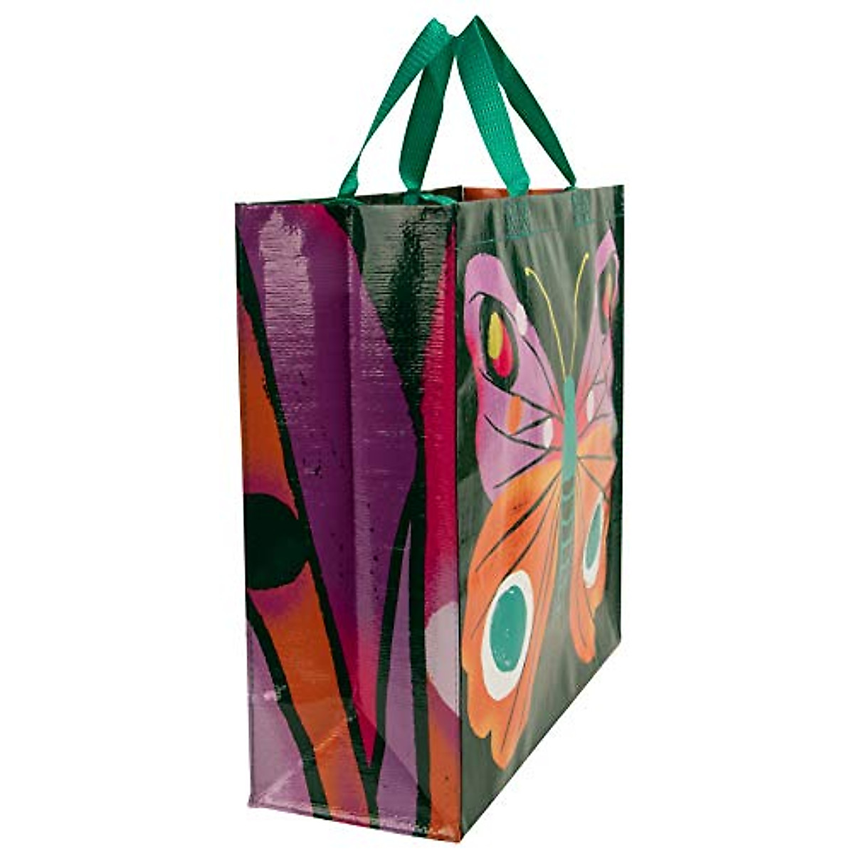 Blue Q Shoppers, Reusable Grocery Bag, Sturdy, Easy-to-Clean, 15" h x 16" w x 6" d, made from strong 95% recycled material (Multicolored)