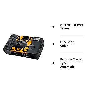 Analog Disposable Camera w/Flash + Development & Digital Uploads (Yellow) | 35mm Film Single-Use Camera, 24 Exposures, Pictures Sent to Your Phone