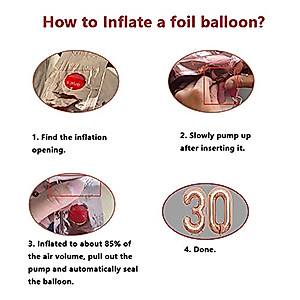 30th Birthday Decorations for Women - Rose Gold 30 Birthday Decor for Her，Happy Bday Banner Kits, Rosegold Balloons, Cake Topper, Foil Balloons and Sash for Girls Women Thirty Birthday Party Supplies