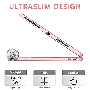 iPad Pro 11 inch Case with Keyboard, iPad Air 5/Air 4 10.9 inch Keyboard Case with Trackpad, Keyboard Case for iPad Air 5/Air 4 and iPad Pro 1-4 Gen, Backlit 10 Color & 360 Screen Rotation - Rose Gold