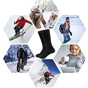 Thermal Socks for Men Thick Insulated Heated Socks Winter Warm Socks for Cold Weather, A-Black(4 Pairs)