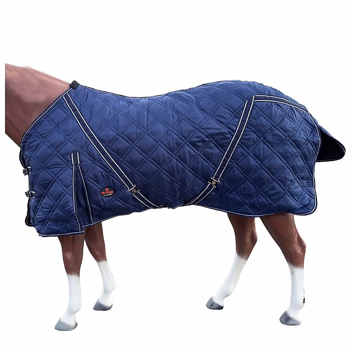 HILASON Western Horse Stable Blanket Quilted | Horse Blanket | Horse Blankets for Winter | Water Resistant Stable Blankets for Horses | Blankets for Horses | Blue | 78 Inches