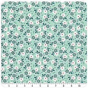 Lori Holt Bee Vintage Alice Sea Glass Cotton Fabric, Cut by The Yard