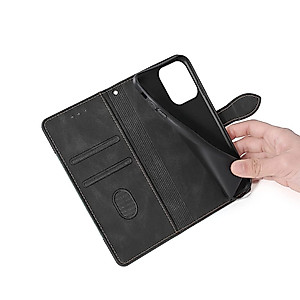 Fansipro Phone Cover Wallet Folio Case for Oppo Reno 2 F, Premium PU Leather Slim Fit Cover for Reno 2 F, 2 Card Slots, Easy Carry, Black