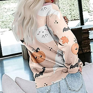 Blouses for Women Casual Long Sleeve Shirts for Women Womens Long Sleeve Tops Tops for Women 2023 Fashion Pullover Lightweight Shirts Hide Belly Blouses Round Neck Top Printed Sweatshirt