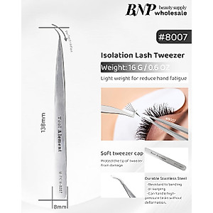 Tool Alement Canadian Stainless Steel Eyelash Extension Tweezers,14cm Semi Curve Eyelash Tweezers M-PK14-8007