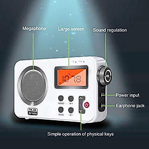 Shower Radio Speaker, AM/FM Radio with LCD Display,Portable Stereo Radio with Earphone Port for Home, Beach,Hot Tub, Bathroom, Outdoor