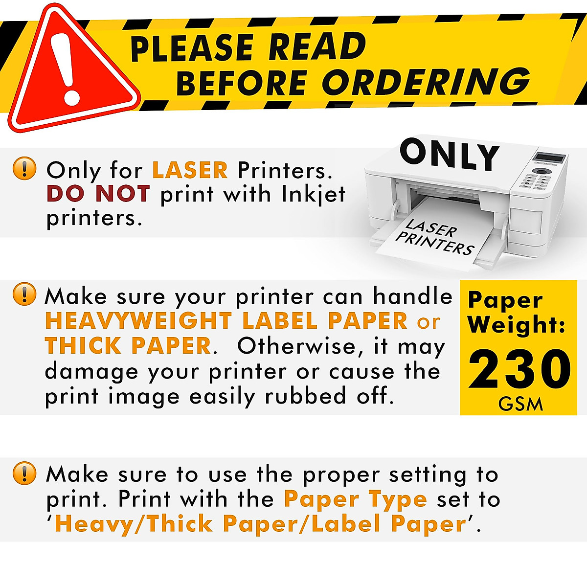 Koala Printable Clear Sticker Paper - ONLY for Laser Printer - 8.5x11 Inch 20 Sheets Full Sheet 100% Transparent Label Paper for DIY Personalized Decals, Labels