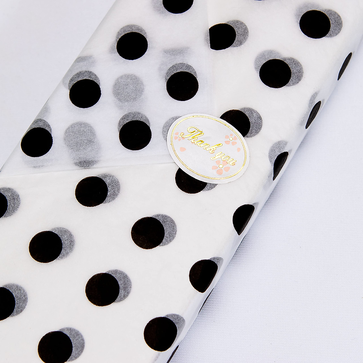 MR FIVE 60 Sheets White and Black Tissue Paper Bulk,20" X 28",4 Styles Tissue Paper for Gift Wrapping,Gift Tissue Paper for Gift Bags,Crafts,Birthday,Star Stripes Polka Dots Pattern Tissue Paper