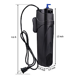 Aquarium Filter for 40-150 Gallon, 400GPH U-V Fish Tank Filter Green Clean Machine Submersible Powerful Pump Internal Filter for Fish Tank Saltwater Freshwater