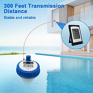 Metoluar Pool Thermometer, Wireless Floating Easy Read, Best Solar Remote Digital Outdoor Floating Thermometers for Swimming Pool, Bath Water, and Hot Tubs