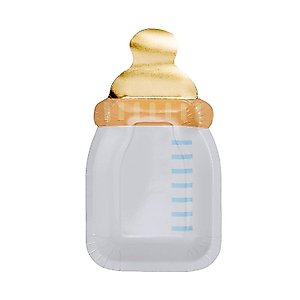 Fun Express Adorable Baby Bottle-Shaped Dinner Paper Plates - 9" (8 Pack) Perfect for Baby Showers & Celebrations