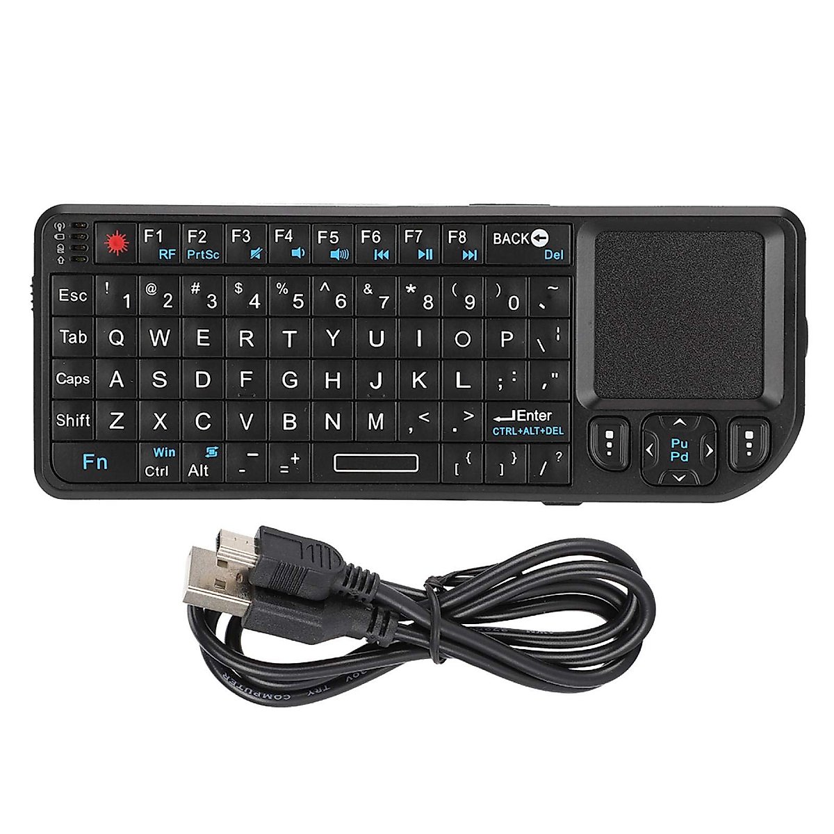 125 2.4G Mini Wireless Keyboard with Touchpad Mouse, 69 Keys USB Wireless Keyboard, 3-in-1 Multifunction UKB-100-RF USB Pocket Mini Wireless Keyboard for PC/Tablets/TV/Xbox/Smartphones