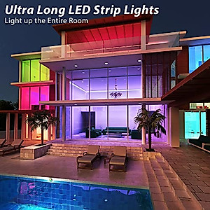 HRDJ Led Strip Lights 65.6ft Smart Led Lights with App Control Remote, SMD 5050 RGB Led Lights for Bedroom, Music Sync Color Changing Lights for Party