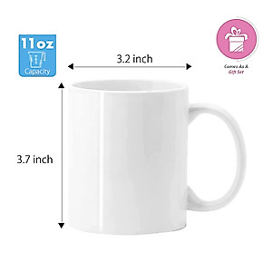 Holywarm Sublimation Mugs, White Coffee Mugs 11oz Sublimation Coffee Mugs AAA Coating Ceramic Mugs with Large Handle, Sublimation Blanks White Mugs Coffee Mug Set with Gift Boxes (6)