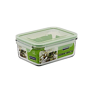 Clean & Fresh Glasslock RP518 Rectangular 37-Ounce Glass Food-Storage Container