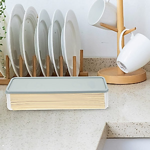 SHERCHPRY Airtight Food Storage Containers with Lids: 3Pcs Pasta Storage Containers for Pantry Spaghetti Noodles Clear Kitchen Containers Pantry Organization Storage Blue