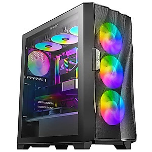 Antec DF700, Mid Tower Computer Case, ATX Gaming Case, USB3.0 x 2, 360 mm Radiator Support, 3 x 120 mm ARGB, 1 x 120 mm Reverse & 1 x 120 mm Fans Included