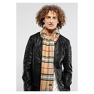 Fraas Cashmink Scarf for Men & Women - Plaid or Solid Color - Warm & Softer than cashmere - Made in Germany - 12x71in
