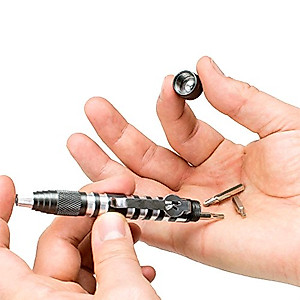 Kershaw TX-Tool (TXTOOL); 4.8 in. Single-Position Multifunction Magnetic Bit Driver; Includes T-6, T-8, T-10, 2 Phillips and Slotted Screwdriver Bit; 1.1 oz., Black