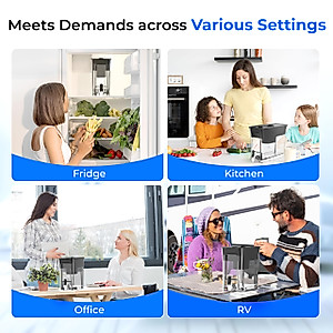 Waterdrop 35-Cup Slim Water Filter Dispenser, Large Capacity, 200-Gallon Long-Life, Faster Filtration, Reduces Chlorine, PFOA/PFOS and More, BPA Free, Black (with 1 Filter)