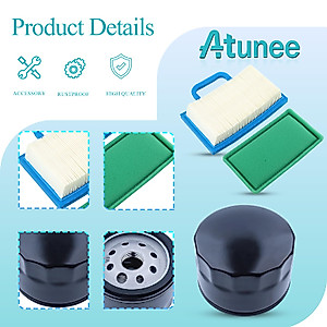 Atunee GY21056 Air Filter with AM125424 Oil Filter for John Deere LA120 LA130 LA140 LA150 L120 LA135 LA145 D130 D140 Lawn Mower