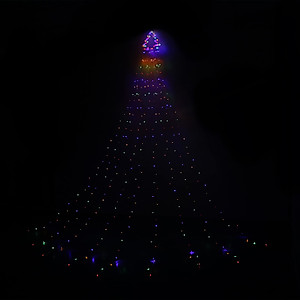 GIHOO Christmas Lights 317 LED 10FTX9 Outdoor Tree String Lights LED Icicle String Lights Christmas New Year Garland Outdoor for Bar Home Wedding Party Garden Christmas Tree Lights (Multi-Colored)