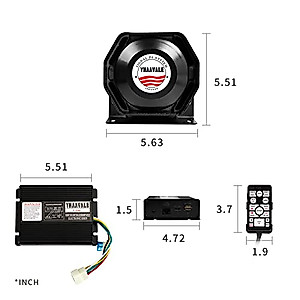 YHAAVALE MP3 Multifunction Police Siren,Bluetooth Y300 Amplifier,Metal Flat Speaker,Electric Emergency Signal Division PA System for Vehicles