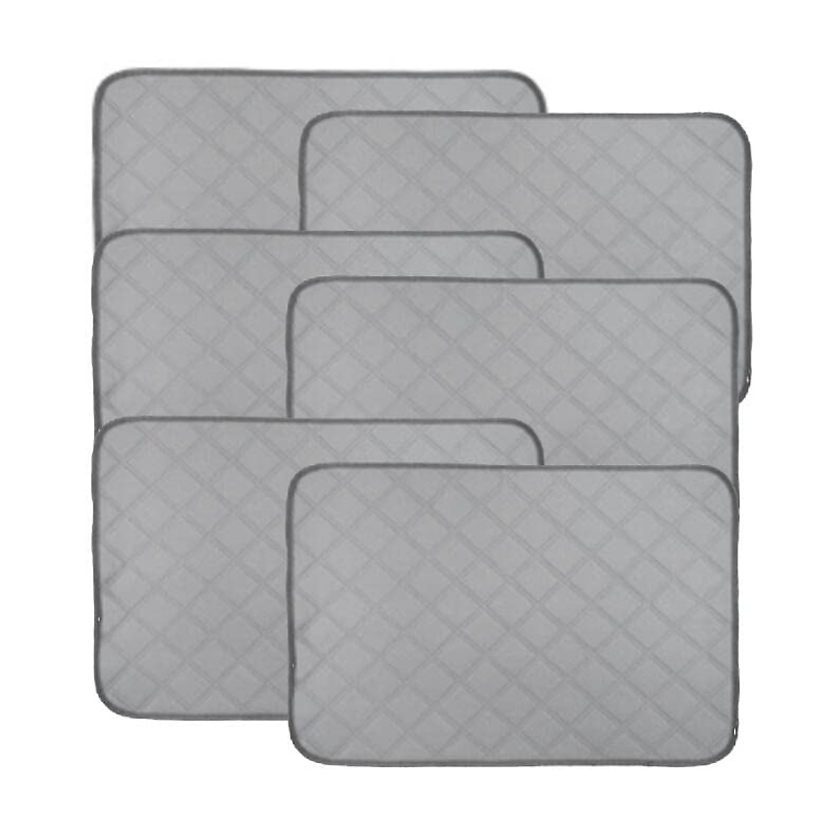 Auch 6PCS Grey Washable Pee Pad for Guinea Pig Hamster, Washable Guinea Pig Pee Pads, 6PCS 12"* 12" Small Animals Rabbit Hamster Rat Hedgehog Bedding (Grey)