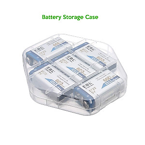 EBL 9V Rechargeable Batteries Lithium ion 9V 600mAh Batteries 600mAh (5 Packs) with 5 Bay 9V Battery Charger 2A Input for Smoke Alarm Detectors
