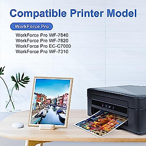 812XL Ink Cartridges Black Remanufactured Ink Cartridge Replacement for EPSON 812XL Ink Cartridges Combo Pack Black for Workforce Pro WF-7840 WF-7820 WF-7310 EC-C7000 Printer (Black,2 Pack) 812 Ink