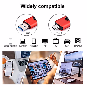 VIERY USB Flash Drive 64G,2-in-1 Dual USB Type -C Memory Stick USB Photo Stick USB 3.0 64gb Thumb Drive for Android Smartphones,Tablets, PC.(64GB)