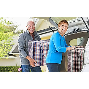 Hiceeden 9 Pack 108L Checkered Moving Storage Bags, Extra Large Travel Plaid Bag Alternative to Moving Boxes, Dorm Laundry Tote Organizer with Strong Zipper and Handle for Clothes, Pillows, Bedding, Red / Blue / Black