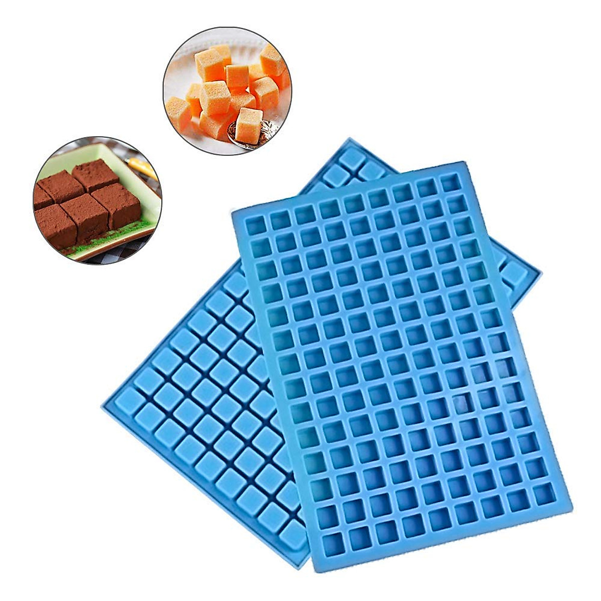Palksky Silicone Molds for Candy Chocolate Gummy baking, (2 PCS) 126 Cavity Mini Square mold for Ice Cube Pralines Caramels