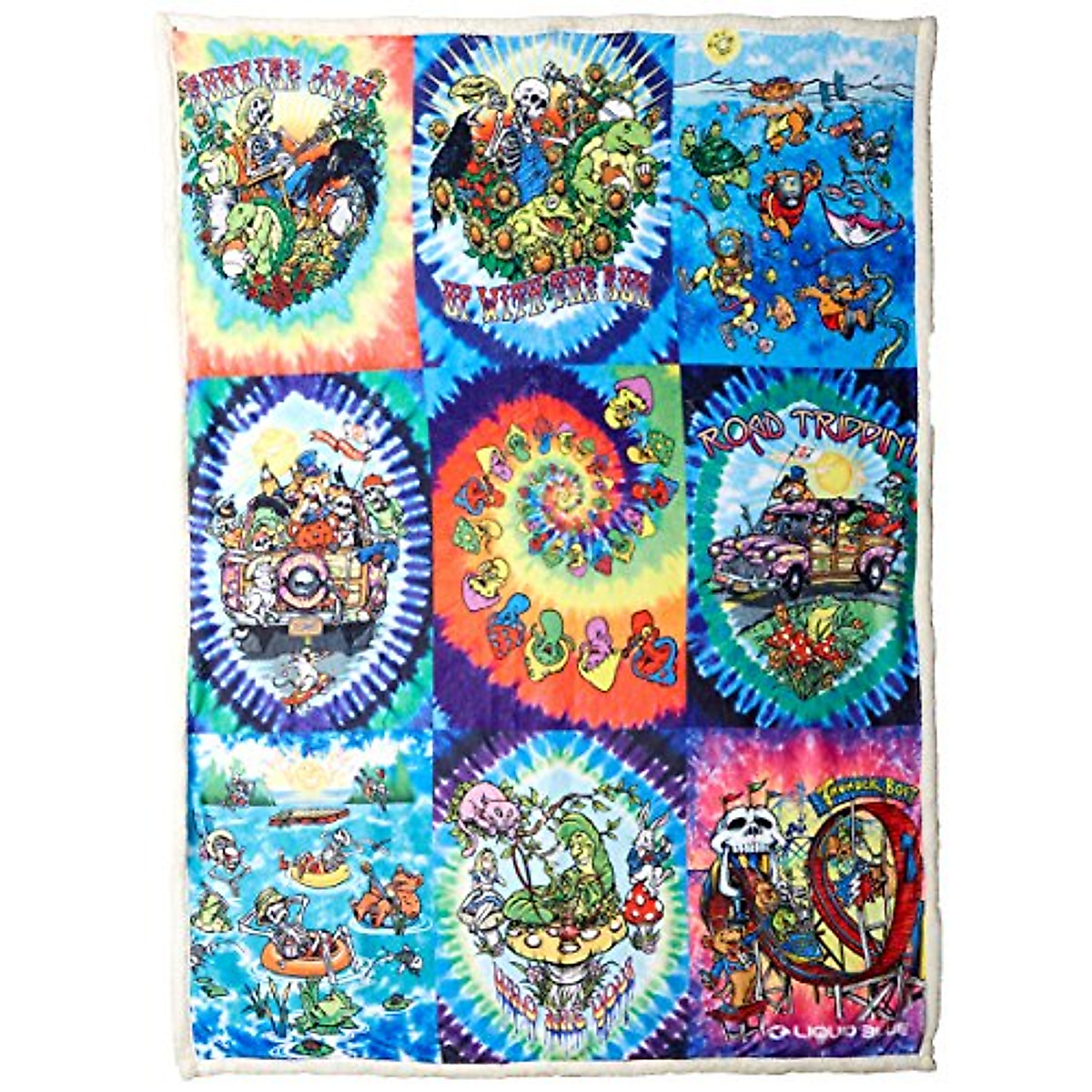 Liquid Blue Men's Hippy Collection Tie Dye Warm Coral Fleece Throw Blanket, Multi, 50" X 60"